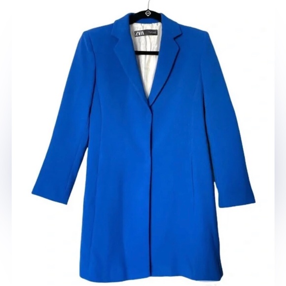Zara | Jackets & Coats | Zara Lapel Collar Long Frock Coat Blazer ...